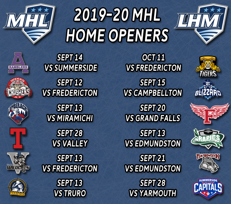 MHL releases 2019-20 regular season schedule | Maritime Junior Hockey ...