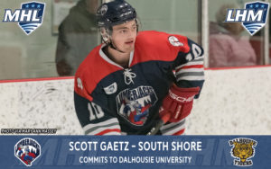 Gaetz commits to Dalhousie University | Maritime Junior Hockey League